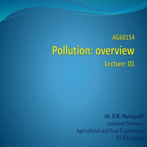 Lecture 1 pollution overview | PPT
