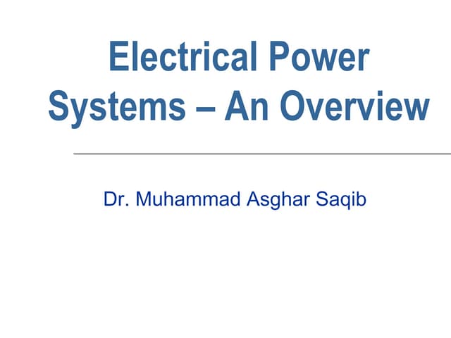 Lecture 1 Power Systems Overview Ppt
