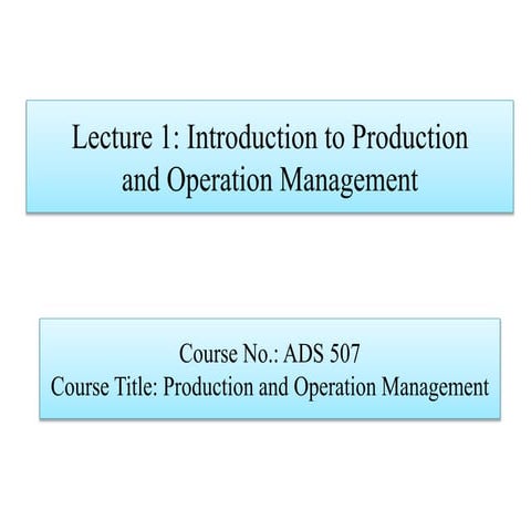Chapter 8 Slides Operations Management