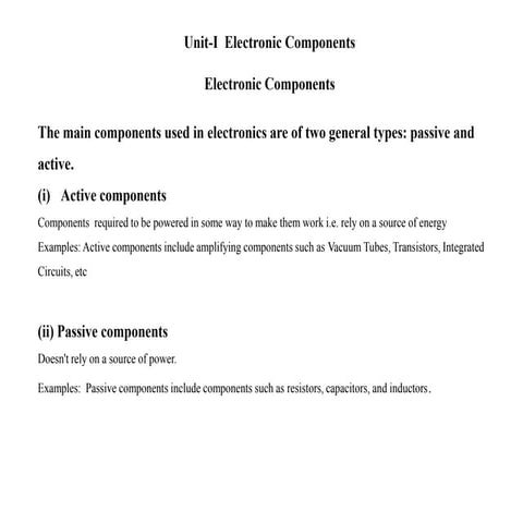 Lecture 1 resistors | PPT