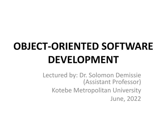 Lecture 1 Slide Introduction To Object Oriented Programming Pptx