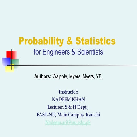 LECTURE 1 STATISTICS for data analytics and machine learning | PPTX