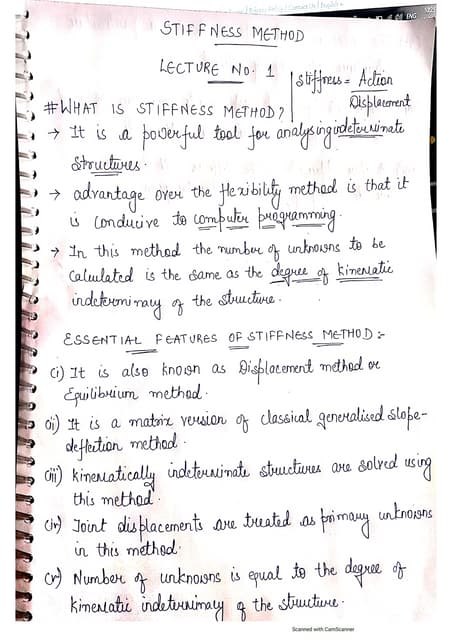 Lecture no.4 stiffness method problem sum | PDF