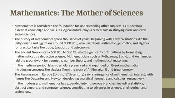 Mathematics in our World- Lesson 1 | PDF | Physics | Science