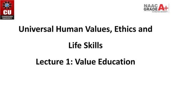 Ethics Lesson 7 - Universal Values .pptx | Religion & Spirituality