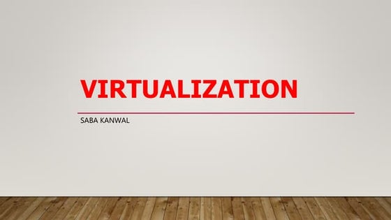 Virtualization in cloud computing | PPT
