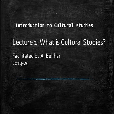 Presentation 1: What is cultural studies? | PDF
