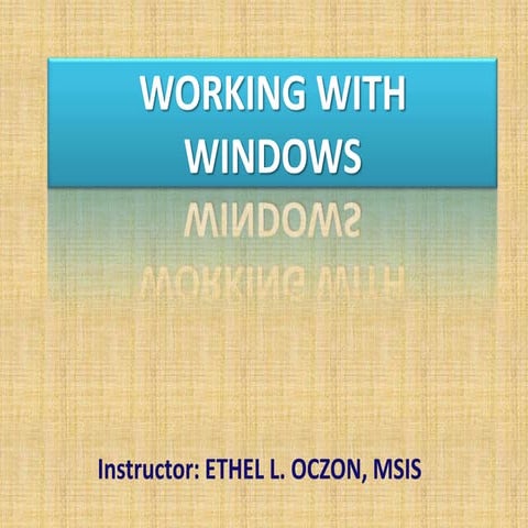 Introduction to Windows - Windows Interface | PPTX