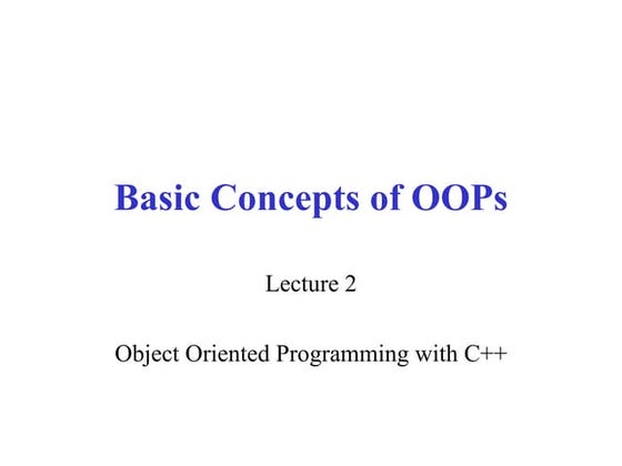 Object Oriented Programming Ppt