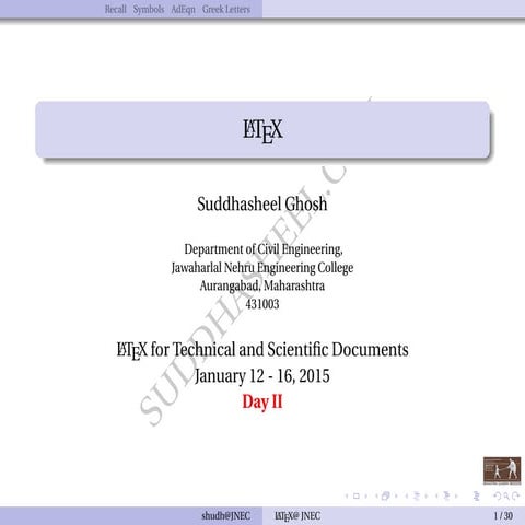 Typesetting Mathematics with LaTeX - Day 2 | PDF