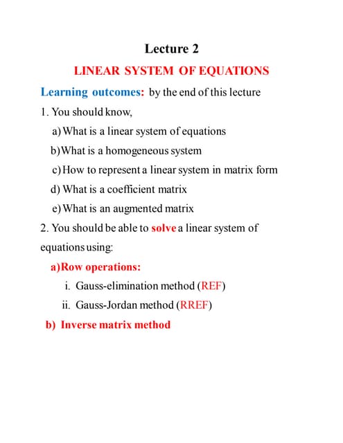 Crout s method for solving system of linear equations | PPTX | Physics | Science