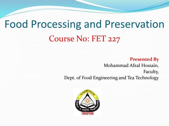 Methods of food preservation | PPTX | Chemistry | Science