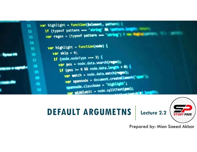 Lecture 22 Default Argumentspdf