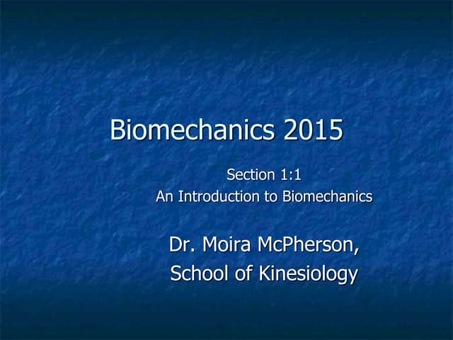 1. introduction of biomechanics | PPT