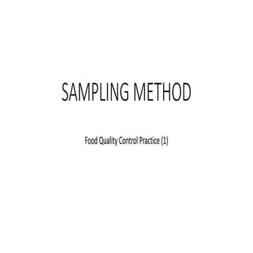 Sampling techniques of food | PPTX