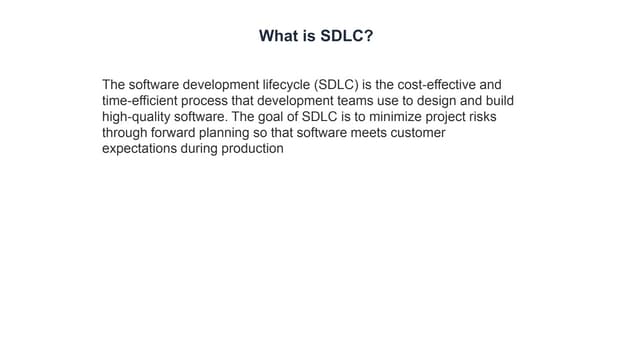 SDLC (Software development life Cycle) | PPTX | Operating Systems ...