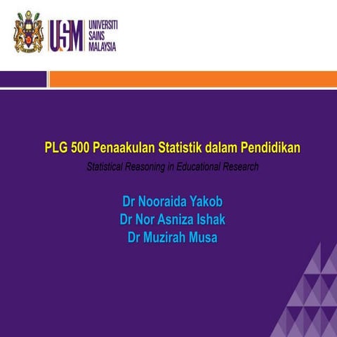 PLG 500 Penaakulan Statistik dalam pendidikan | PDF