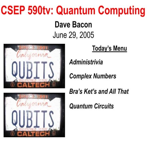 lecture2.ppt quantum computing dave bacon | PPT