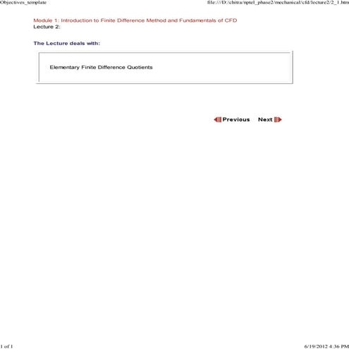 Concept of Computational Fluid Dynamics Material | PDF