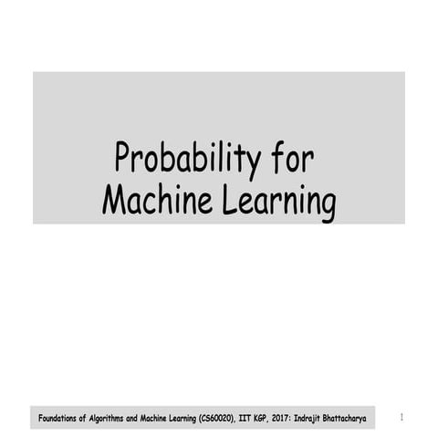 New lecture on Probability for machine learning.pptx | Physics | Science