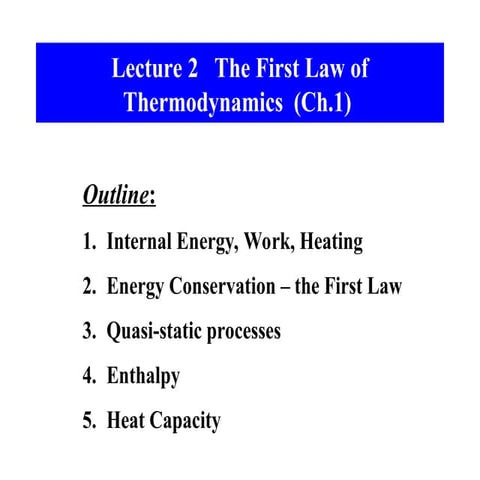 Lecture2.ppt first law of thermodynamics | PPT
