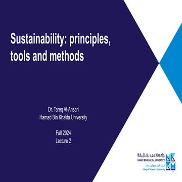 Lecture 2 sustainability fundamentals graduate course | PDF