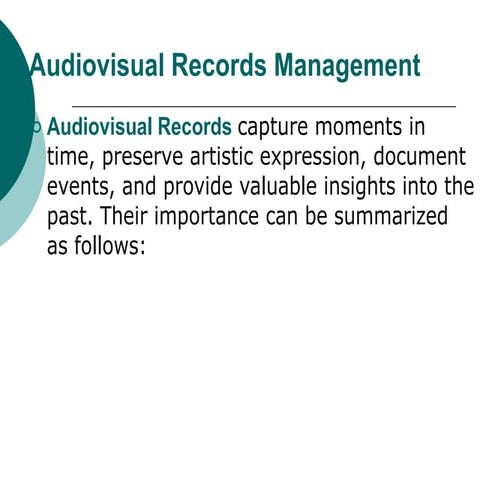 Audio Visual record management in Regist | PPTX