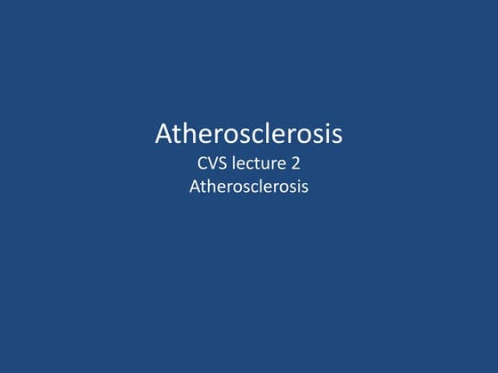 Atherosclerosis | PPT