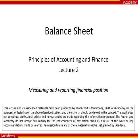 Lecture 2 - Balance Sheet (Lecturer).pptx | Business Accounting ...
