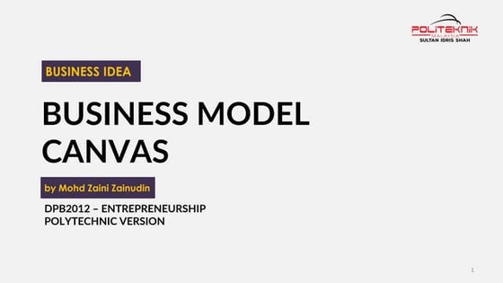 Social Enterprise Business Model Canvas landscape | PPT