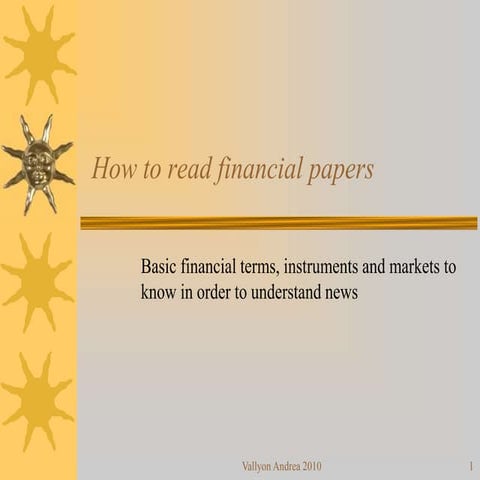 how to read financial-papers | PPT