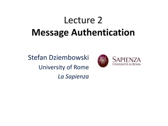 Lecture 2 Message Authentication Ppt 9894