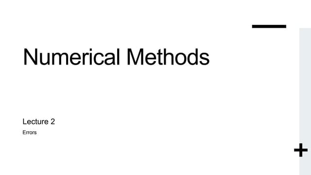 Lecture 2 Numerical Methods Ppt 7597