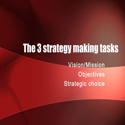 Lecture 2 the 3 strategy making tasks | PPT