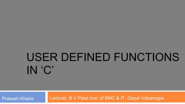Lecture20 User Definedfunctionsppt 3639