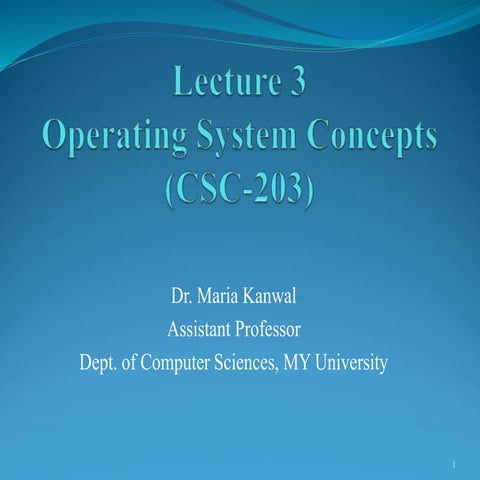 Lecture Operating System University New. | PPT