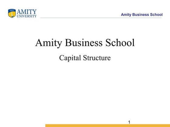 Lecture 19 Capital Structure Ppt