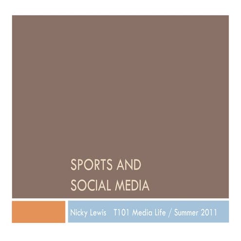 Ems - Summer I ’11 - T101 Lecture 20: Nicky Lewis Fantasy Sports and ...