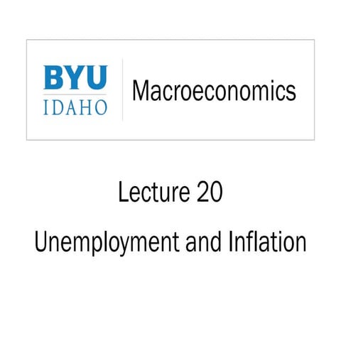 Lecture 20 unemployment and inflation | PDF