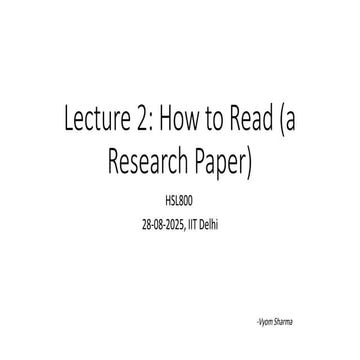 How to read a paper | PDF