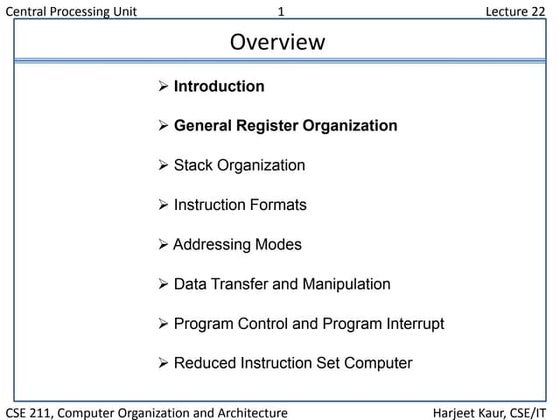 General Register Organization Computer Organization Ppt