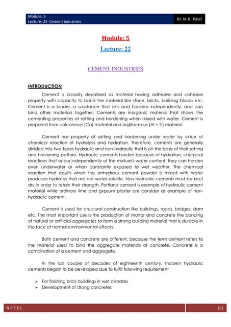 KRISH (Chemistry PPT).pptx cement and its types | PPTX