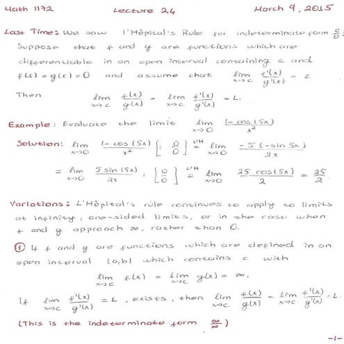 Calculus I Lecture Note 1 | PDF
