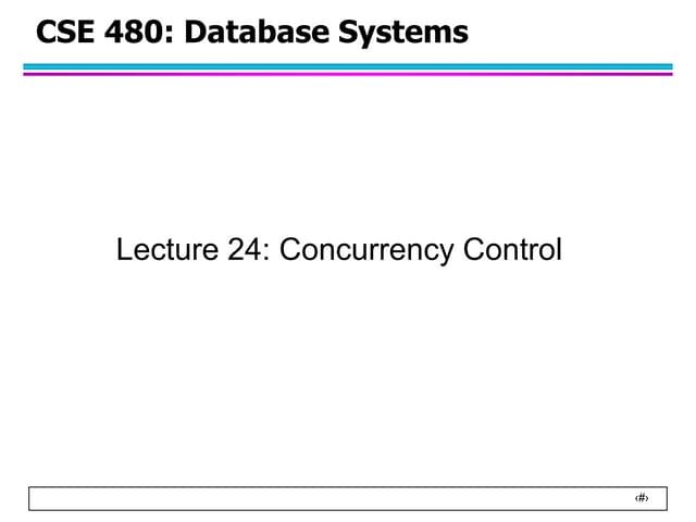 Concurrencycontrol Databasemanagement System Ppt