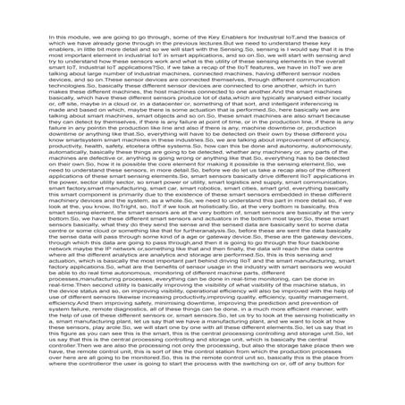 Lecture 26 _ Key Enablers of Industrial IoT_ Sensing-Part 1.pdf | Internet of Things | Internet