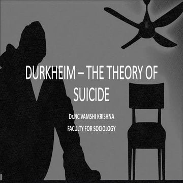 Theory of Suicide by Emile Durkheim by Cliff Coutinho, MA Sociology | PDF