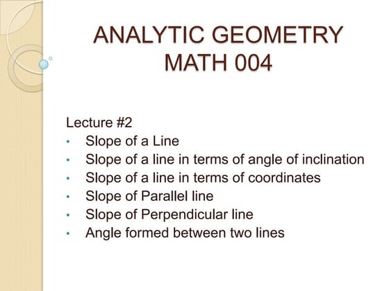 Basic Analytical Geometry | PPT