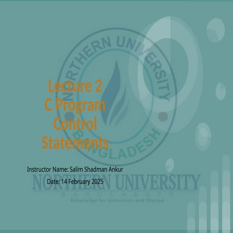 CSE 1102 - Lecture 2 - C Control Statements.pptx