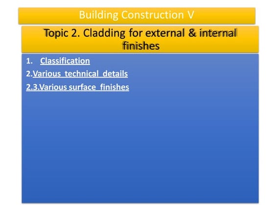Types of Cladding | PPT