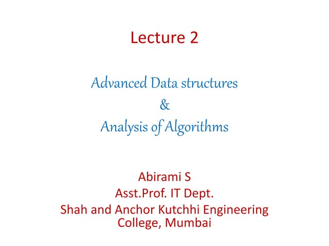 Lecture 2 Data Structure Introduction Ppt 9676